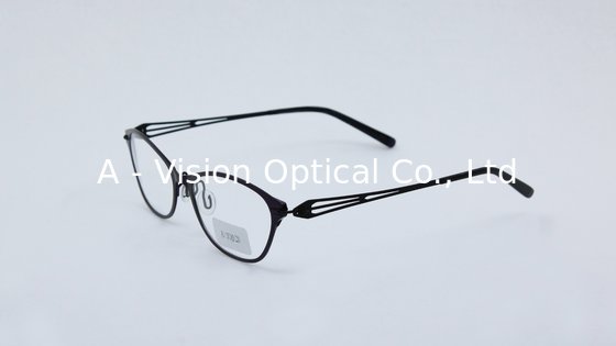 Vintage cateye optical frame pure titanium high end glasses olorful paper transfer reading glasses for Women Eyewear supplier