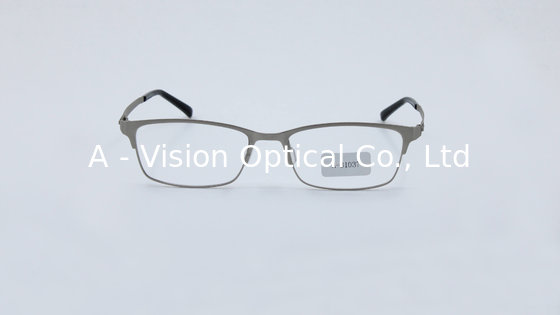 Men's Daily business reading glasses matte silver color optical frame light weight durable titanium eyewear supplier