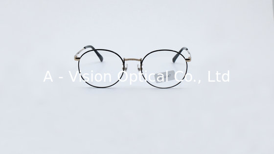 Two tone black gold eyeglasses vintage round titanium frame for Women Men clear lens anti blue eyeglasses supplier