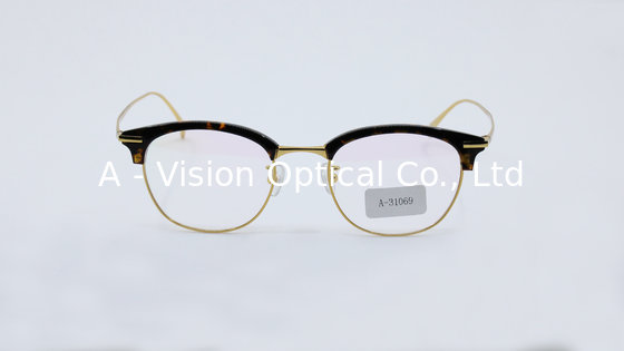 Retro plain glass spectacles Clear Lens Titanium round Frame 50MM light weight fashion eyewear fro Women Men supplier