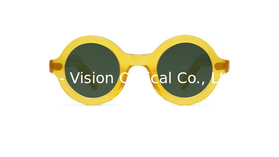 Acetate Polarized Sunglasses Women Men Round Transparent  clear Sun Glasses fashion Unisex eyewear brand design frame supplier