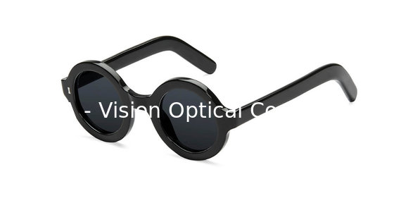 Acetate Polarized Sunglasses Women Men Round Transparent  clear Sun Glasses fashion Unisex eyewear brand design frame supplier