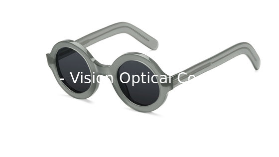 Acetate Polarized Sunglasses Women Men Round Transparent  clear Sun Glasses fashion Unisex eyewear brand design frame supplier
