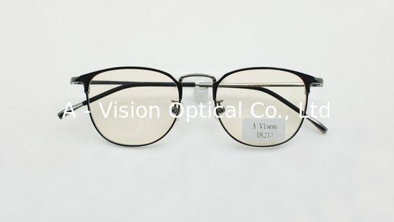 Women's Men's Metal Browline Eye Glasses with Clear Lens Stainless Steel Optical Frame Fashion outdoor reading glasses supplier