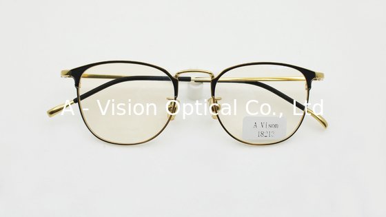 Women's Men's Metal Browline Eye Glasses with Clear Lens Stainless Steel Optical Frame Fashion outdoor reading glasses supplier