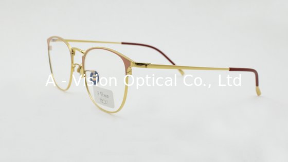 Women's Men's Metal Browline Eye Glasses with Clear Lens Stainless Steel Optical Frame Fashion outdoor reading glasses supplier