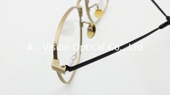 Non Prescription Glasses Frame Titanium Optical Eyeglasses for Men/Women with Groves Lined Creative Designer Eyewear supplier