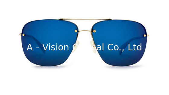 Metal Square Rimless Aviator Sunglasses for Men Women Lightweight Metal Alloy Frame Polarized Lenses Driving Glasses supplier