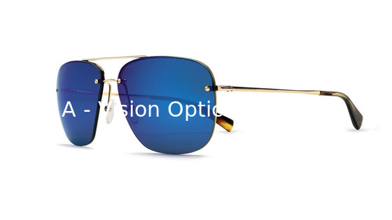 Metal Square Rimless Aviator Sunglasses for Men Women Lightweight Metal Alloy Frame Polarized Lenses Driving Glasses supplier