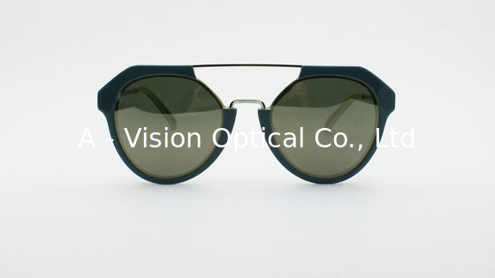 Womens Mens Fashion Oversized Sunglass Vintage Cut-Out Flash Mirror Lens Handmade Acetate Eyeglasses with Double Bridge supplier