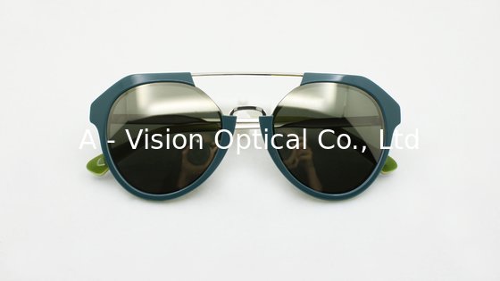 Womens Mens Fashion Oversized Sunglass Vintage Cut-Out Flash Mirror Lens Handmade Acetate Eyeglasses with Double Bridge supplier
