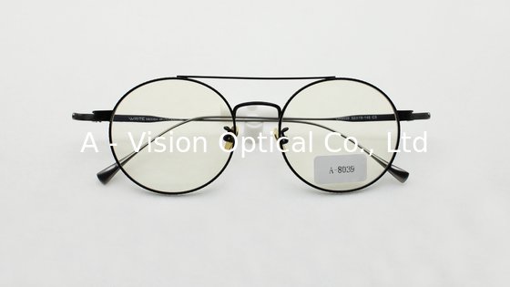 Retro Round Double Bridge Optical Frame High-end Pure Titanium Eyeglasses with clear lenses Anti blue Reading Glassses supplier