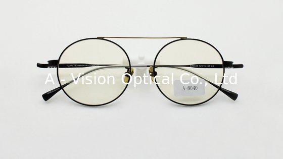 Vintage Oversized Round Optical Eyeglasses Titanium frame Creative Designer Full Rim with Patterns Old School Style supplier
