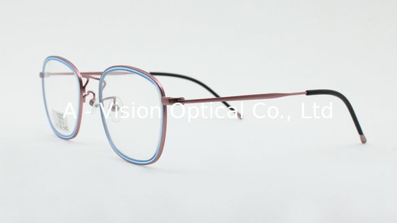Metal Men Women Eyeglass Frame  Round Spectacles Frames with Clear Lens Optical with Inner Plastic Rims Fashion Designs supplier