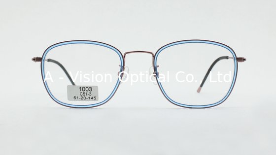 Metal Men Women Eyeglass Frame  Round Spectacles Frames with Clear Lens Optical with Inner Plastic Rims Fashion Designs supplier