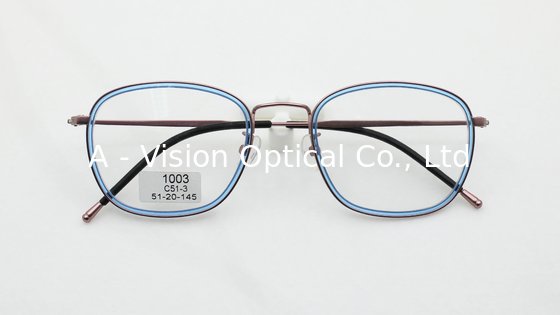 Metal Men Women Eyeglass Frame  Round Spectacles Frames with Clear Lens Optical with Inner Plastic Rims Fashion Designs supplier