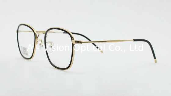 Metal Men Women Eyeglass Frame  Round Spectacles Frames with Clear Lens Optical with Inner Plastic Rims Fashion Designs supplier