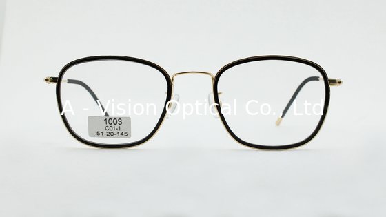 Metal Men Women Eyeglass Frame  Round Spectacles Frames with Clear Lens Optical with Inner Plastic Rims Fashion Designs supplier