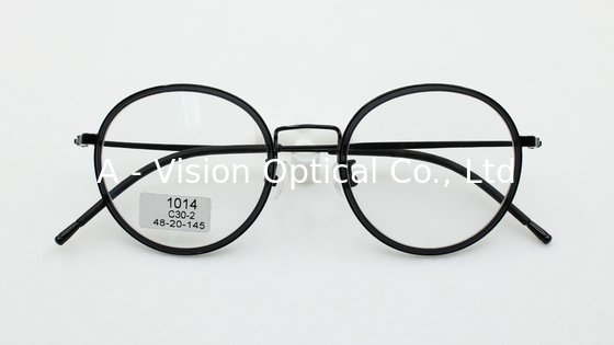 Round Eyeglass Frame Retro Fashion Spectacles Frames with Clear Lens Inner Plastic Rims New Designs for Mens Womens supplier