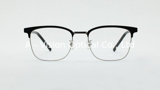 Unisex Rectangular Metal Eyeglasses with Handmade Acetate Combination Eye Frames Blue Light Blocking Reading Glasses supplier