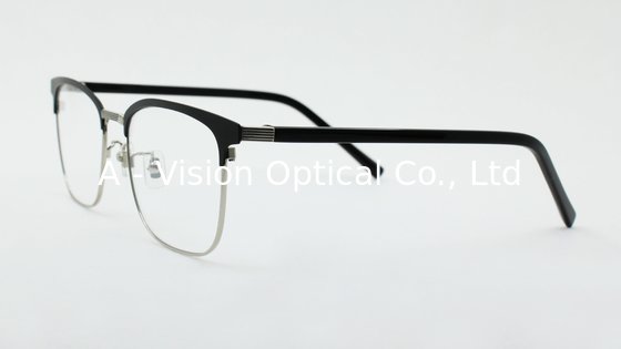 Unisex Rectangular Metal Eyeglasses with Handmade Acetate Combination Eye Frames Blue Light Blocking Reading Glasses supplier