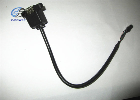 High Quatity Dual USB 2.0 Female to Motherboard 9-Pin Cable Black 3cm
