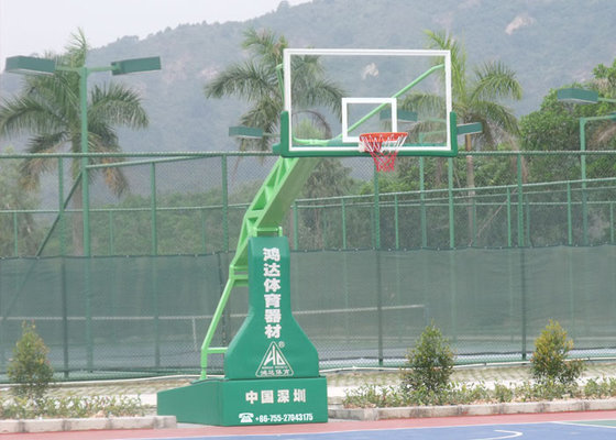 Electronic Portable Hydraulic Basketball Stand , Green Adjustable Basketball Stand