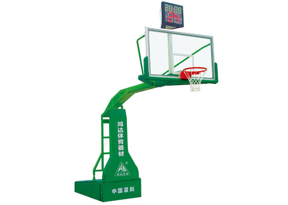 Electronic Portable Hydraulic Basketball Stand , Green Adjustable Basketball Stand
