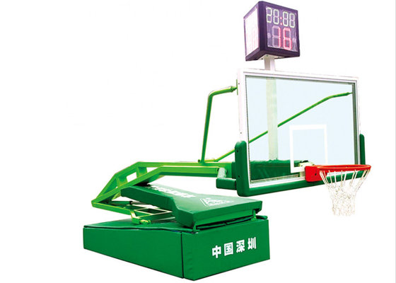 Electronic Portable Hydraulic Basketball Stand , Green Adjustable Basketball Stand