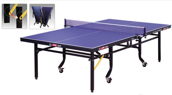Blue Double Collapsible Table Tennis Table Removable Customized Logo
