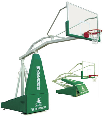 Steel Hydraulic Basketball Stand , Springle Balance Adjustable Height Basketball System