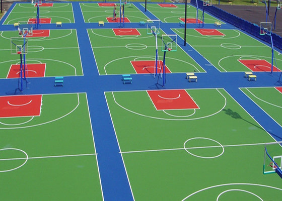 Wear - Resistant Sport Court Surface , Stadium Sound Absorbing Outdoor Rubber Flooring