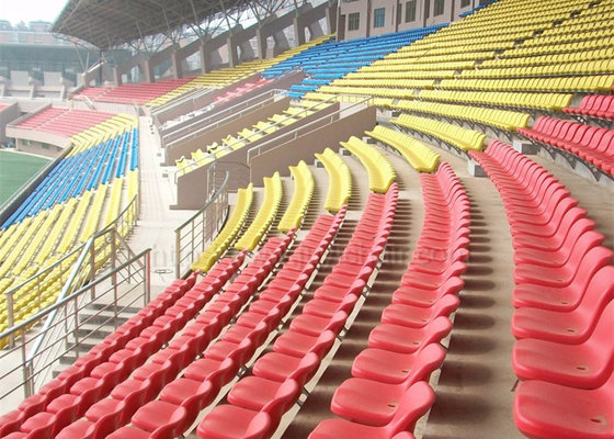 Integrated Fixed Temporary Grandstand Seating , Plastic Personalized Stadium Seats