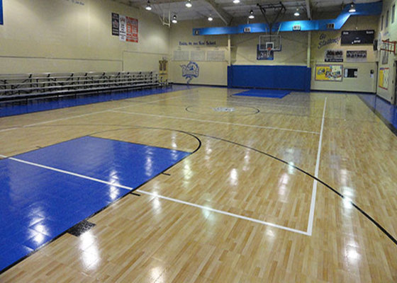 Manchurian Ash Sports Wooden Flooring , Eco Friendly Gym Hardwood Flooring
