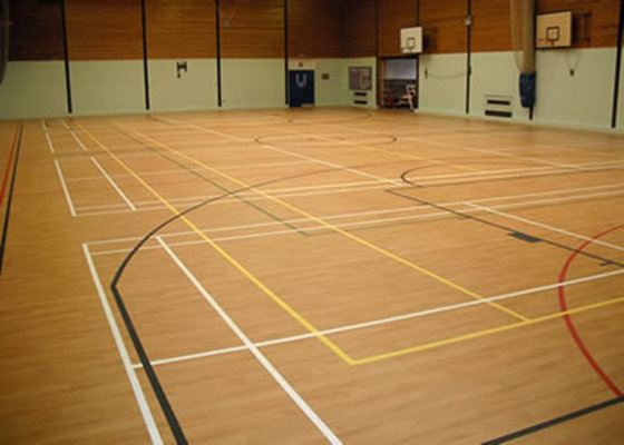 Soundproofing Wooden Sports Flooring Commercial 22mm Smooth Surface