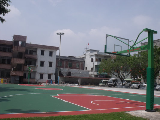 Steel Plate Inground Basketball Goal Single Arm With Protective Cover