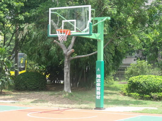 Steel Plate Inground Basketball Goal Single Arm With Protective Cover