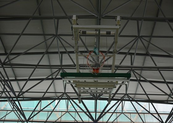 Retractable Ceiling Mounted Basketball Goals Electronic For Indoor Match