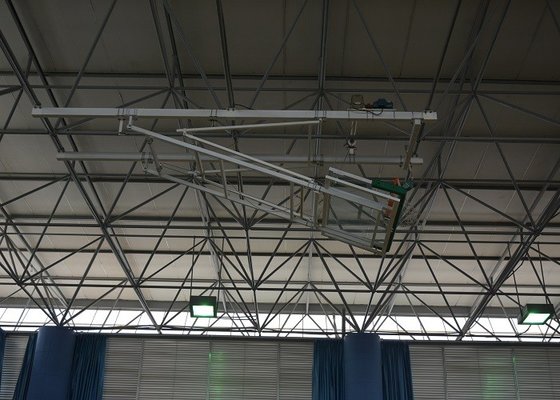 Retractable Ceiling Mounted Basketball Goals Electronic For Indoor Match