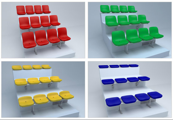 Blue Green Red Facilities Sports Playground And Stadium Seat Integrated Fixed