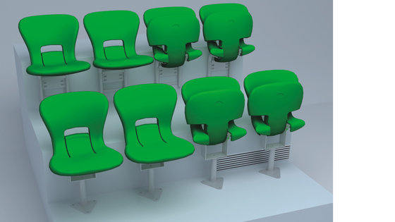 Blue Green Red Facilities Sports Playground And Stadium Seat Integrated Fixed