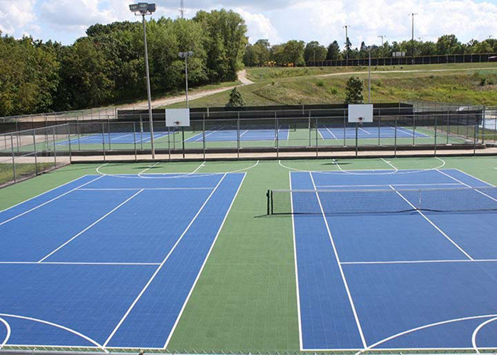 Colorful Sport Court Surface , Acrylic Acid Fashion Outdoor Court Flooring