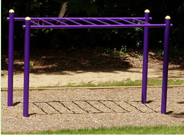 Stainless Outdoor Fitness Equipment , Overhead Purple Horizontal Ladder Workout