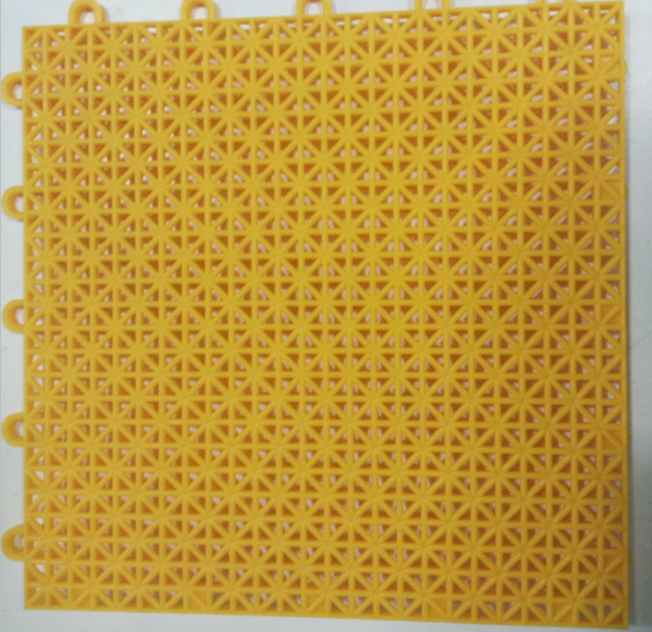Yellow Soft Textile PVC Floor Mat , High Strength PVC Interlocking Floor Tiles