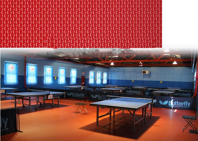 PVC Vinyl Ping Pong Mat Roll Moisture Proof Fiberglass Layer 15m Length