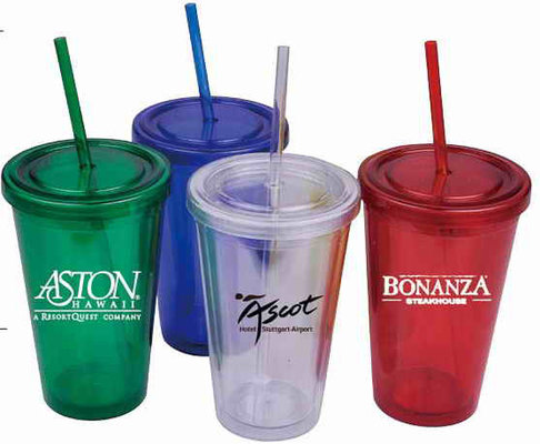 Straw cup BPA Free! 17 oz. double walled acrylic.
