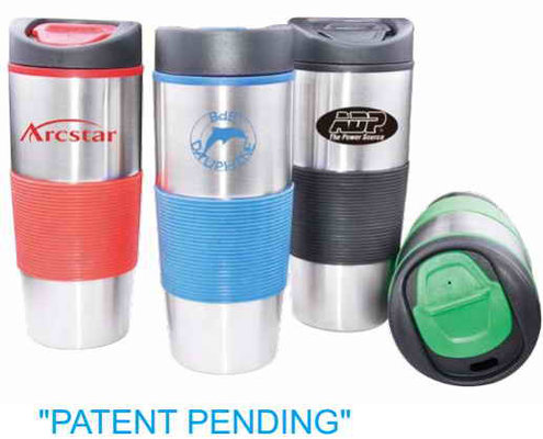 Mighty Grip  16oz. Stainless steel travel mug with