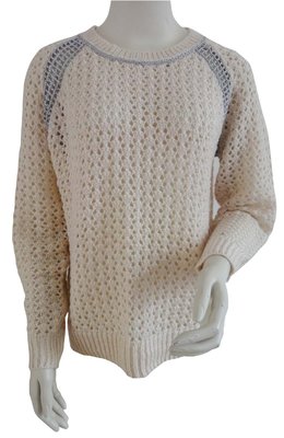 Suéteres modificados para requisitos particulares de la moda del jersey del puente del raglán de Pointelle con los detalles metálicos de los hilados