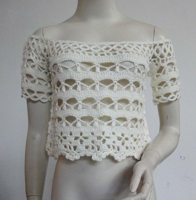 Acrílico del hombro cosechado top cosechado ropa del ganchillo de la mano