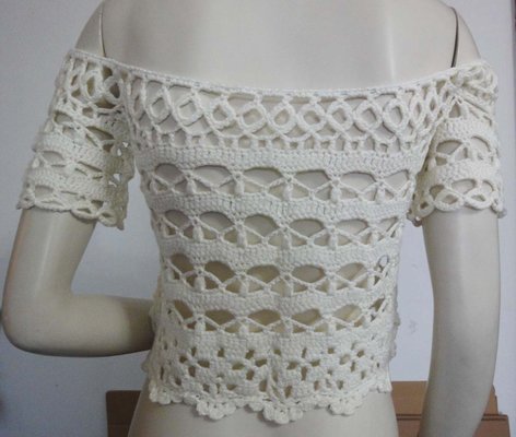 Acrílico del hombro cosechado top cosechado ropa del ganchillo de la mano
